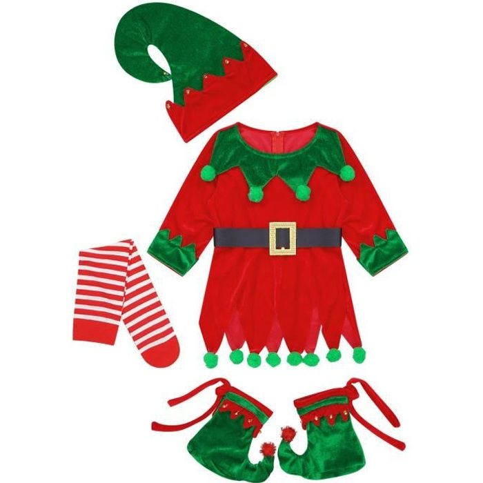 Iefiel Unisexe Enfant Costume Delfe De Noël Garçon Fille Velours