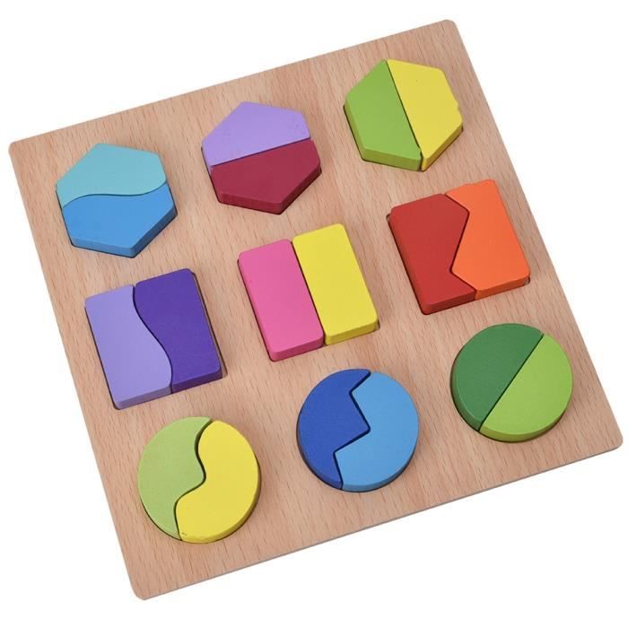 Mxzzand Jeu de puzzle Blocs de formes géométriques en bois, Puzzle ...