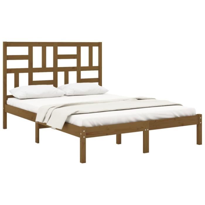 Lit Simple | 1 Place 120 x 190 cm, Cadre de Lit en Bois avec Sommier à ...