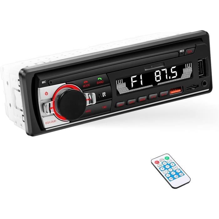 Autoradio Bluetooth, Radio 1 Din 50Wx4 Bluetooth Mains Libres Autoradio Stéréo Lecteur Mp3 Prend ...