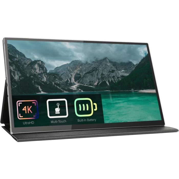Moniteur Portable 4K De 15,6 Pouces Avec Batterie Intégrée 10 000 Mah ...