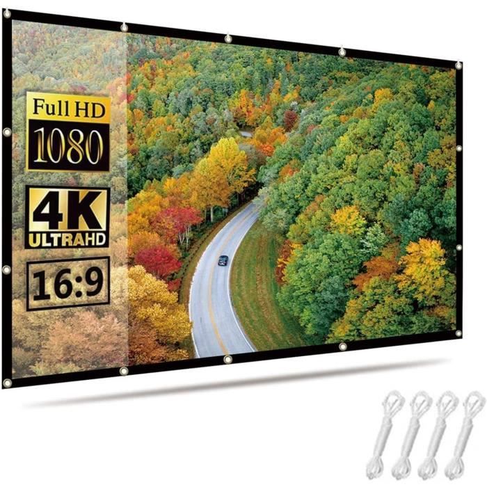 Écran De Projection 120 Pouces, Écran De Projecteur 16: 9 Hd 4K Anti ...