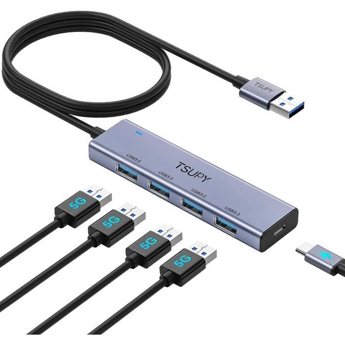 Multi Usb,Multiprise Usb 3.0,Adaptateur Aluminium,120Cm Cable Multi Usb ...