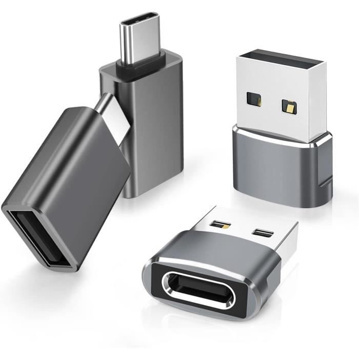 Adaptateur Usb Vers Usb C 4 Pack,Type C Femelle Vers Usb A Mâle ...