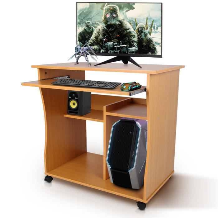 VGEBY Bureau Informatique Roulant Table Informatique avec Roulettes ...