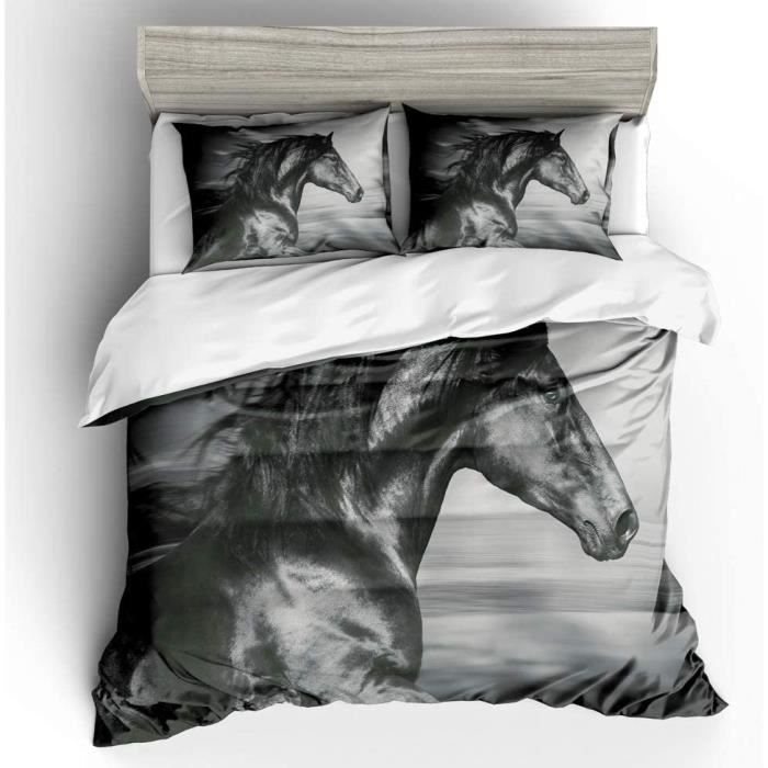 Parure De Lit Cheval Housse De Couette Animaux Sauvages,1 Et 2 Pe usse De Couette-Taies d ...