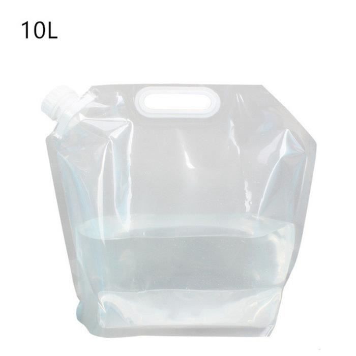 White 10L- -Sacs à eau portables et pliables, pour l'extérieur, camping, boisso,n cuisine, pique ...