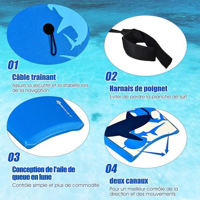 GOPLUS Bodyboard,Planche à Vagues Bodyboard 94cm,Léger et Résistant ...