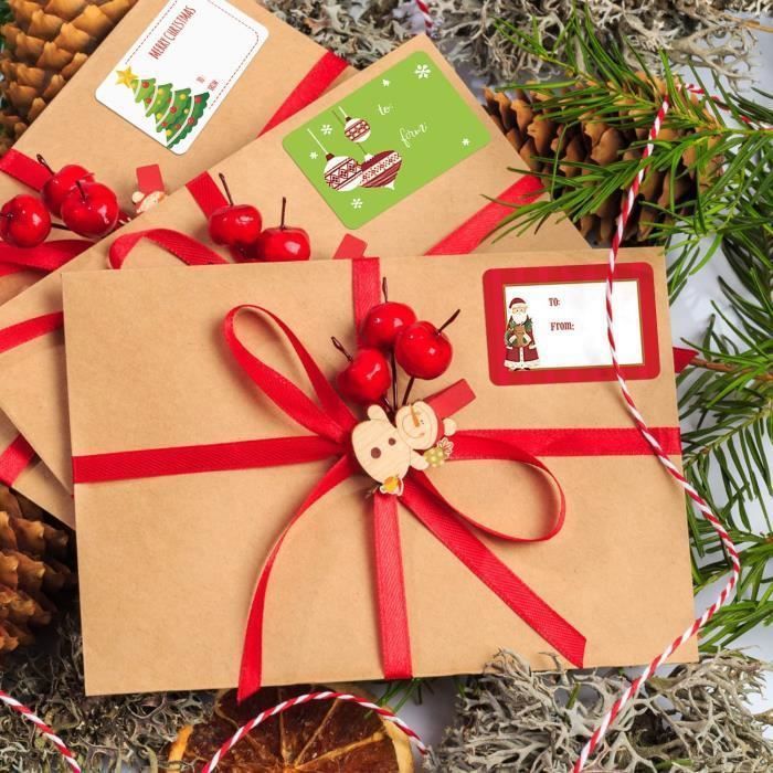 Etiquettes Autocollantes Noel, 250 Pièces Etiquette Cadeau Noel ...