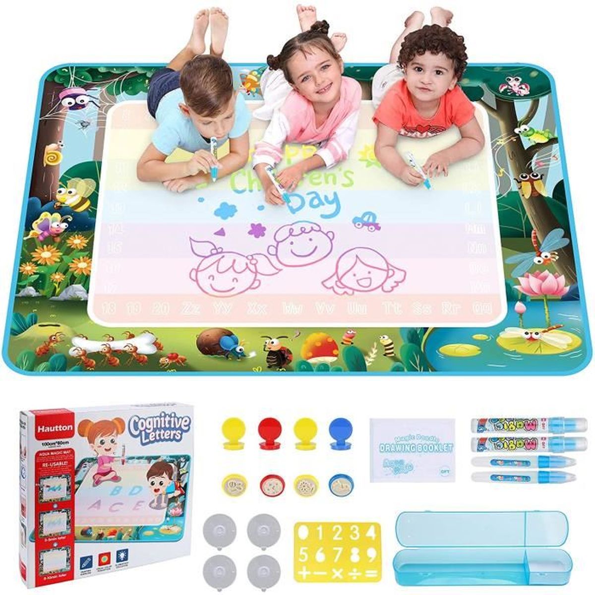 Eau Tapis à Dessiner Insecte 100 × 80cm, Tapis Magique pour Enfant ...