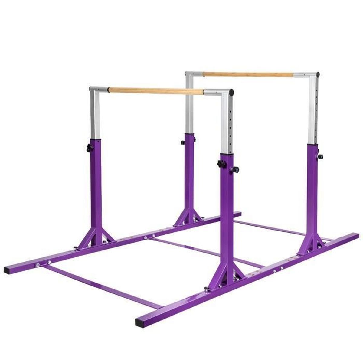 COSTWAY Double Barre de Gymnastique Hauteur Réglable 11 Niveaux 96 ...