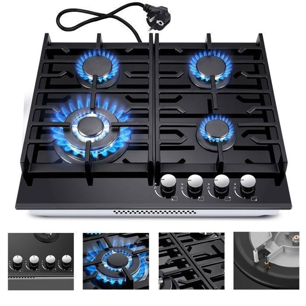 TopStrong Table de cuisson à gaz | Conception intégrée | 4 brûleurs ...