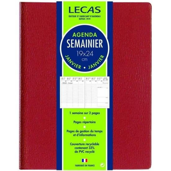 LECAS 1 Agenda Semainier de Poche Classique Janvier 2023 à Décembre ...