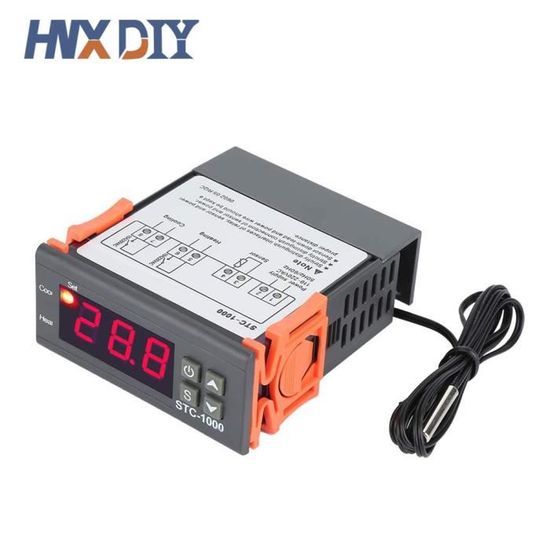AC 110V-220V - Thermostat numérique LED STC STC-1000, pour incubateur, régulateur de température ...