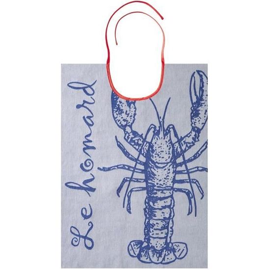 Bavoir bébé - COUCKE - Homard - 100% coton - 43x60 cm - Gris, bleus et ...