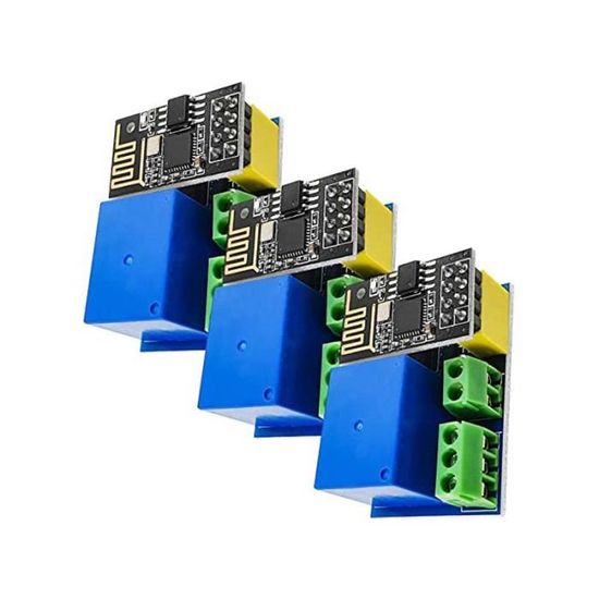 3 x ESP8266-01S ESP-01S WLAN WiFi 5V Module avec Relais Adaptateur ...