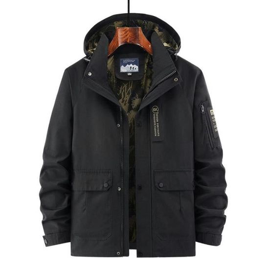 Blouson Homme Printemps Et Automne Avec Capuche Amovible Veste Zippee ...