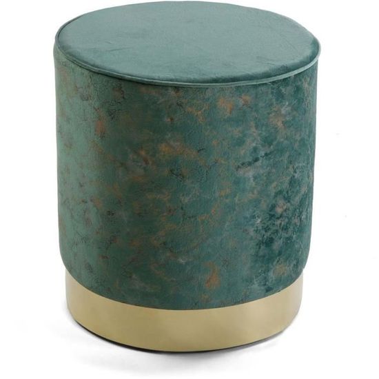 Repose-pieds Sudbury - 37 x 34 x 34 cm - Tabouret rond bas pour salon ...