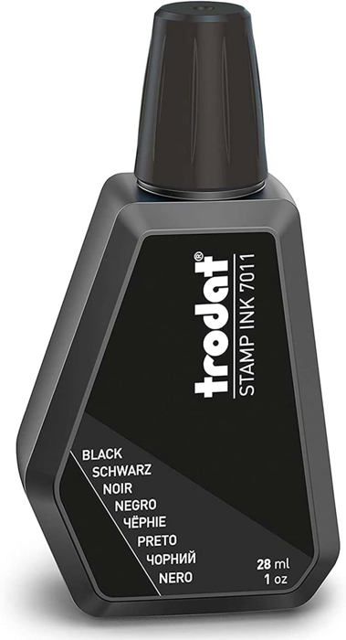 Flacon D'Encre Noire 7011A Pour Recharger Les Tampons Encreurs - 28 Ml, Encre À Base D'Eau Pour ...
