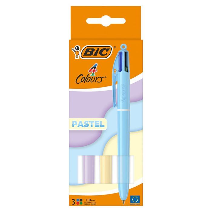 Coffret de Stylos Bille - BIC - 4 Couleurs Pastel - Rechargeable ...