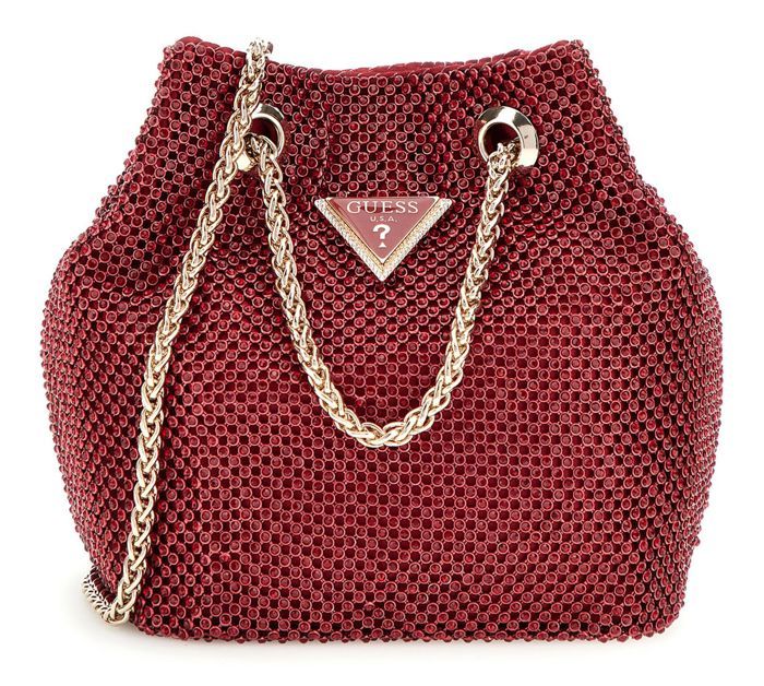 Sac de soirée - GUESS - Zalina Mini Pouch - Rouge foncé - 14x15x10 cm ...