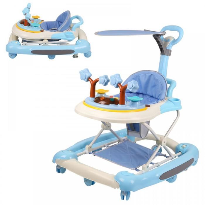 JEOBEST Trotteur Pousseur bébé 3-en-1 évolutif - Pliable - Tablette de ...