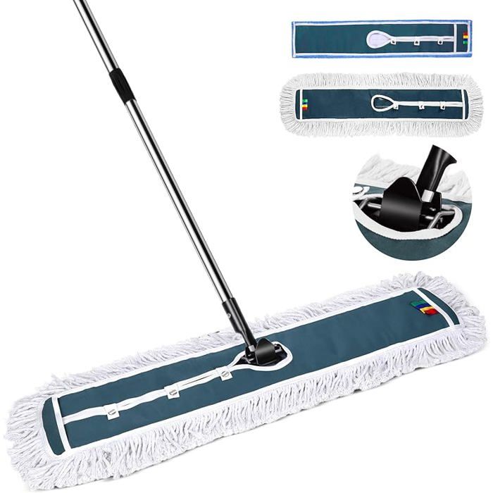 Professional Mop 105 m Large Microfibre Mop with 2 Pads, Flat Mop ...