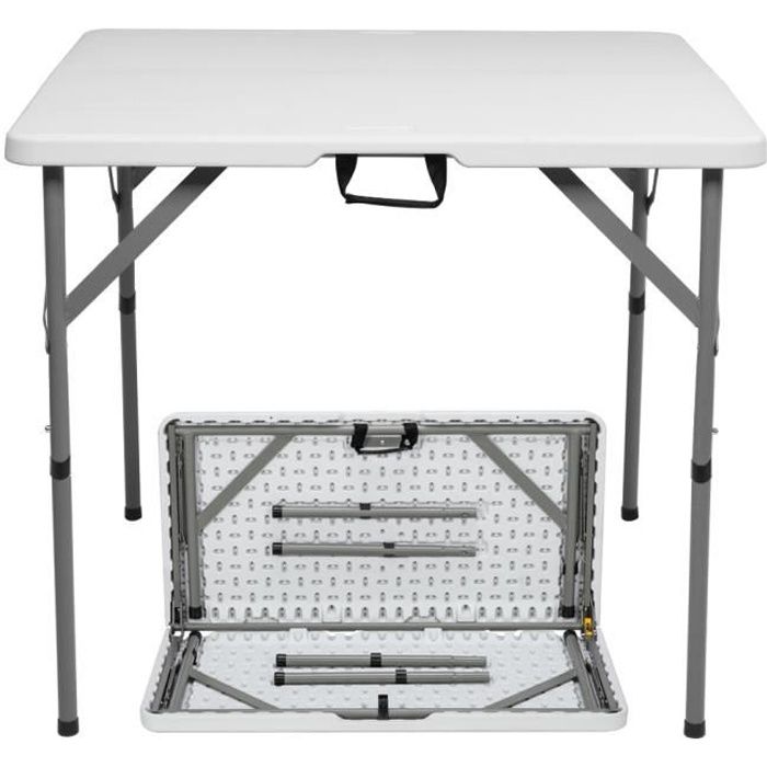 Table pliante - extérieur et intérieur - carrée - (86 x 86 x 74) cm ...