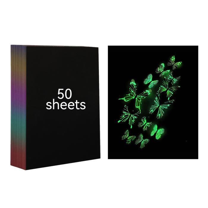 ATOMSTACK 50 Feuilles A4 Lumineux Scratch Paper Fluorescent Scratch ...