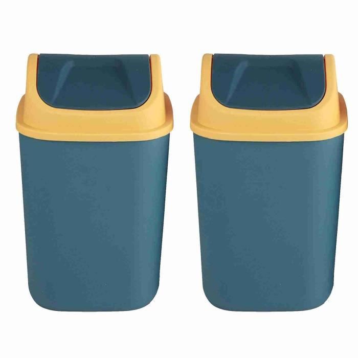 2 Pièces Poubelle Avec Couvercle Pivotant Petit Panier À Déchets Seau À ...