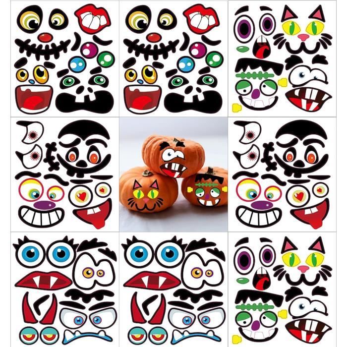 Gomettes Autocollantes Enfant Halloween 8 Feuilles Sticker Autocollant ...