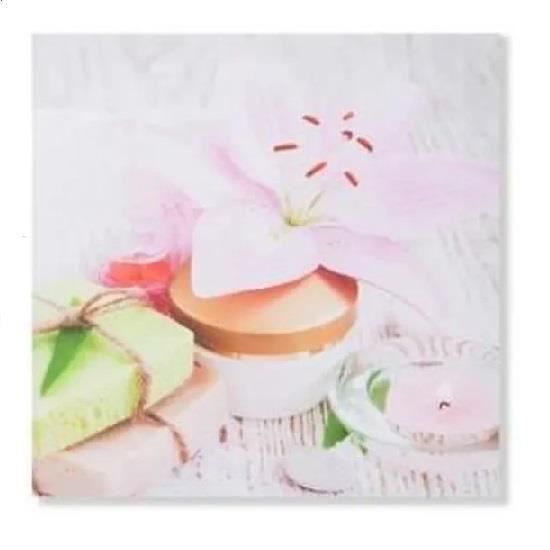 Cadre toile tableau zen SPA et Bougie - 28 x 28 cm - B - Cdiscount Maison