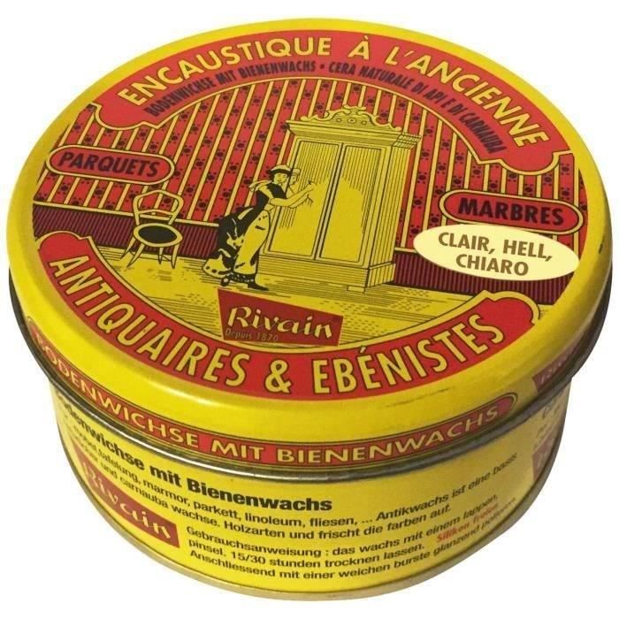 Encaustique Pâte - RIVAIN - Bois clair - 250ml - Formulation centenaire ...