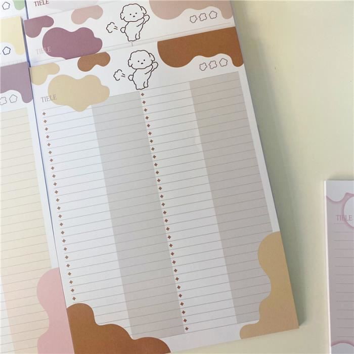 Café - Bloc notes B5 de dessin animé chien de pet, Ins coréens, papier ...