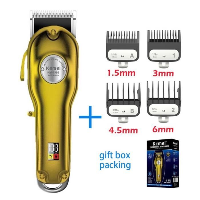 Km-1986j Kemei — Tondeuse électrique professionnelle pour hommes, rasoir rechargeable et en ...
