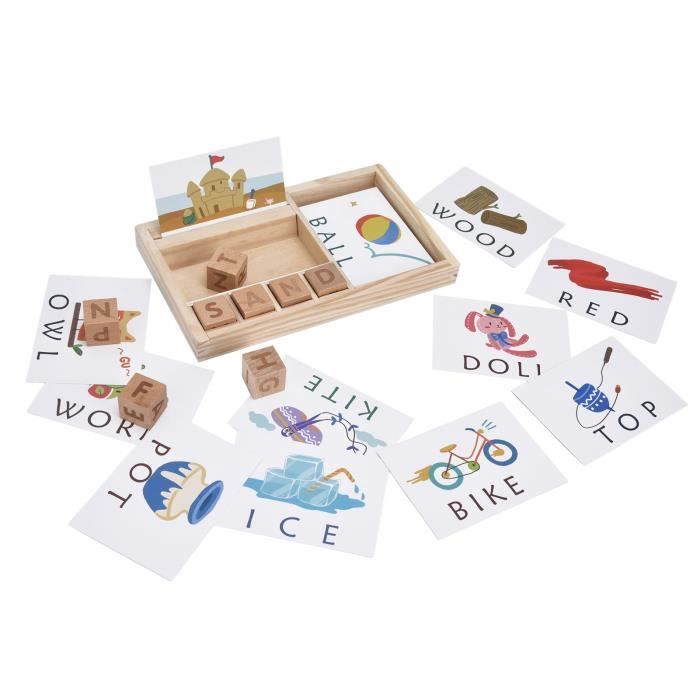 EBTOOLS jeu de lettres assorties Jeu de mots d'orthographe en bois ...