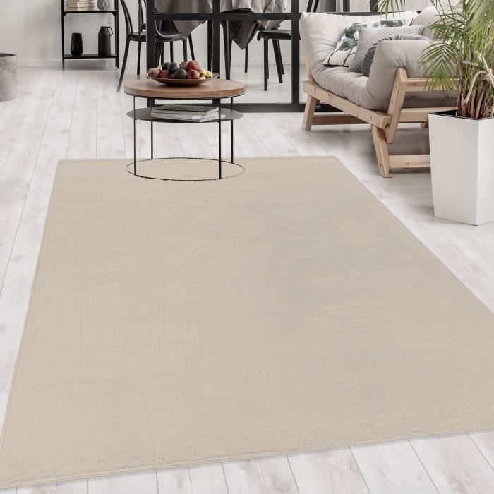 Tapis Lavable Doux Salon Shaggy Unis Beige 160 cm Rond Ø - Cdiscount Auto
