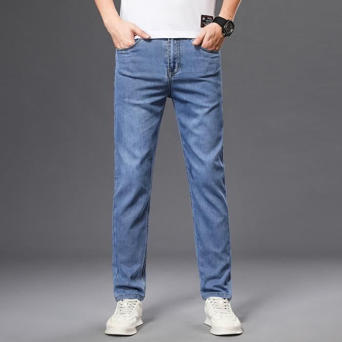 Jean Homme Extensible Doux Casual Léger Regular Fit Bleu clair ...