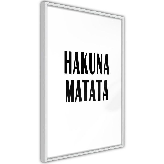 Affiche Murale Encadrée "hakuna Matata" 20 X 30 Cm Blanc - Paris Prix ...