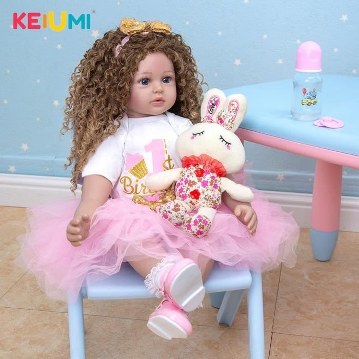 KEIUMI – poupée bébé Reborn en Silicone, 24 pouces, corps en tissu de princesse, Menina pour 24 ...
