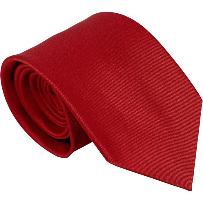 Cravate Homme De Luxe - TRAHOO - Rouge - Pure soie de haute qualité ...