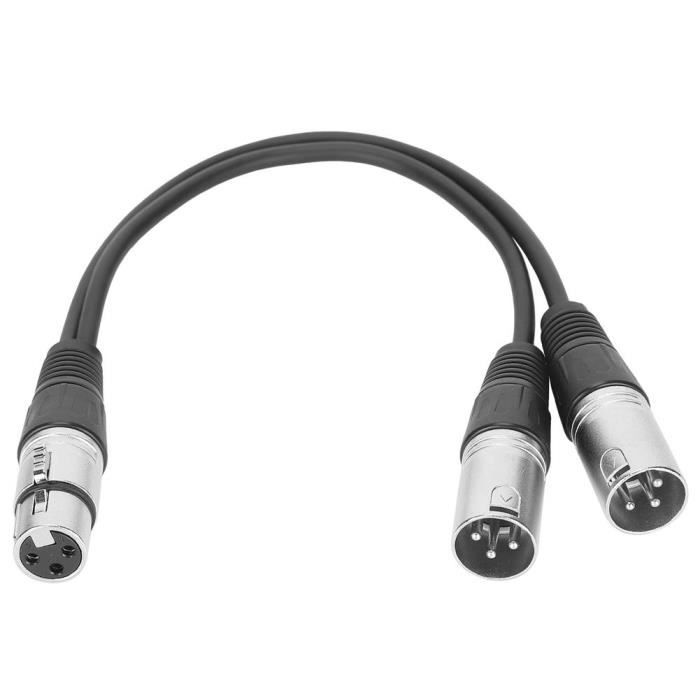 CHX Câble XLR femelle vers double XLR mâle Câble de microphone audio ...