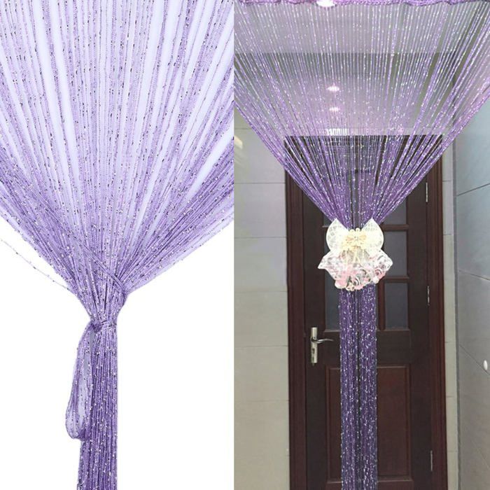 Rideau De Porte Argent Dcorative Rideau Cordes 100 X 200 Cm Panneau ...