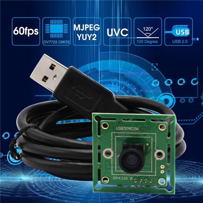MHV100 (FOV100)--ELP – caméra cmos grand angle 1-4 \", capteur OV7725, module USB, 0,3 mp ...