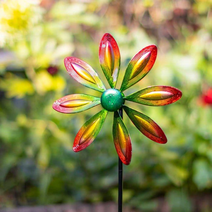 Girouette HQ Metal Wind Spinner: Single Flower 110243 Multicolore 24 x ...