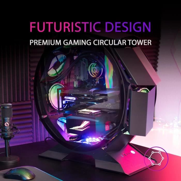 Mars Gaming Mcorb Noir, Boîtier Pc Gaming Micro-Atx Xl, Design ...