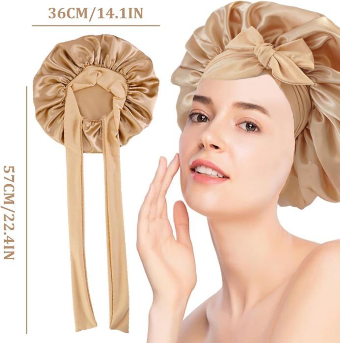 Bonnet de nuit en satin pour femme - Double face - Bonnet de nuit en ...
