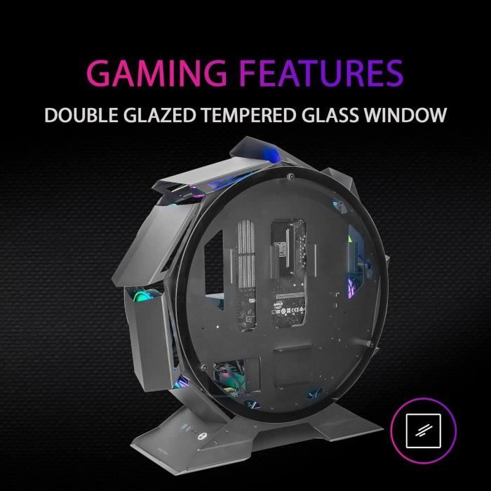 Mars Gaming Mcorb Noir, Boîtier Pc Gaming Micro-Atx Xl, Design ...