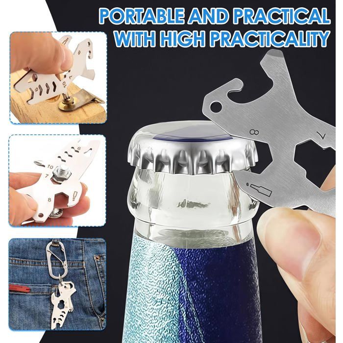 Décapsuleur porte clé, Décapsuleur Personnalisé Multifonction en Acier ...