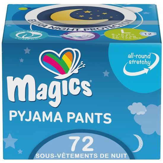 Magics Night Pants - 72x Couches Culotte de Nuit Absorbants - Enfants 8 ...